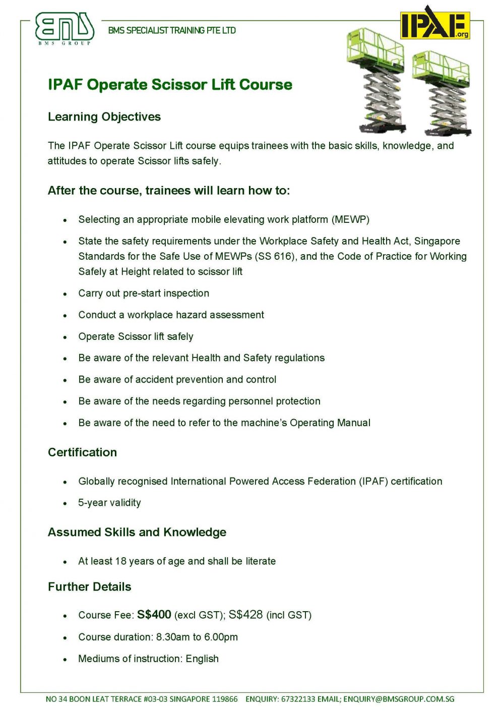 Ipaf Scissor Lift Course at Kim Delapaz blog